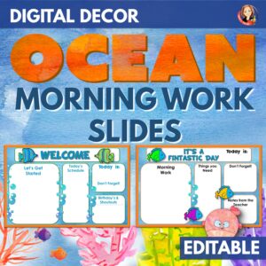 Digital Morning Work Assignment Slides Ocean Theme - Made By Teachers