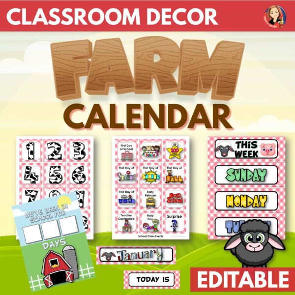 Farm Theme Classroom Calendar Set | Made By Teachers