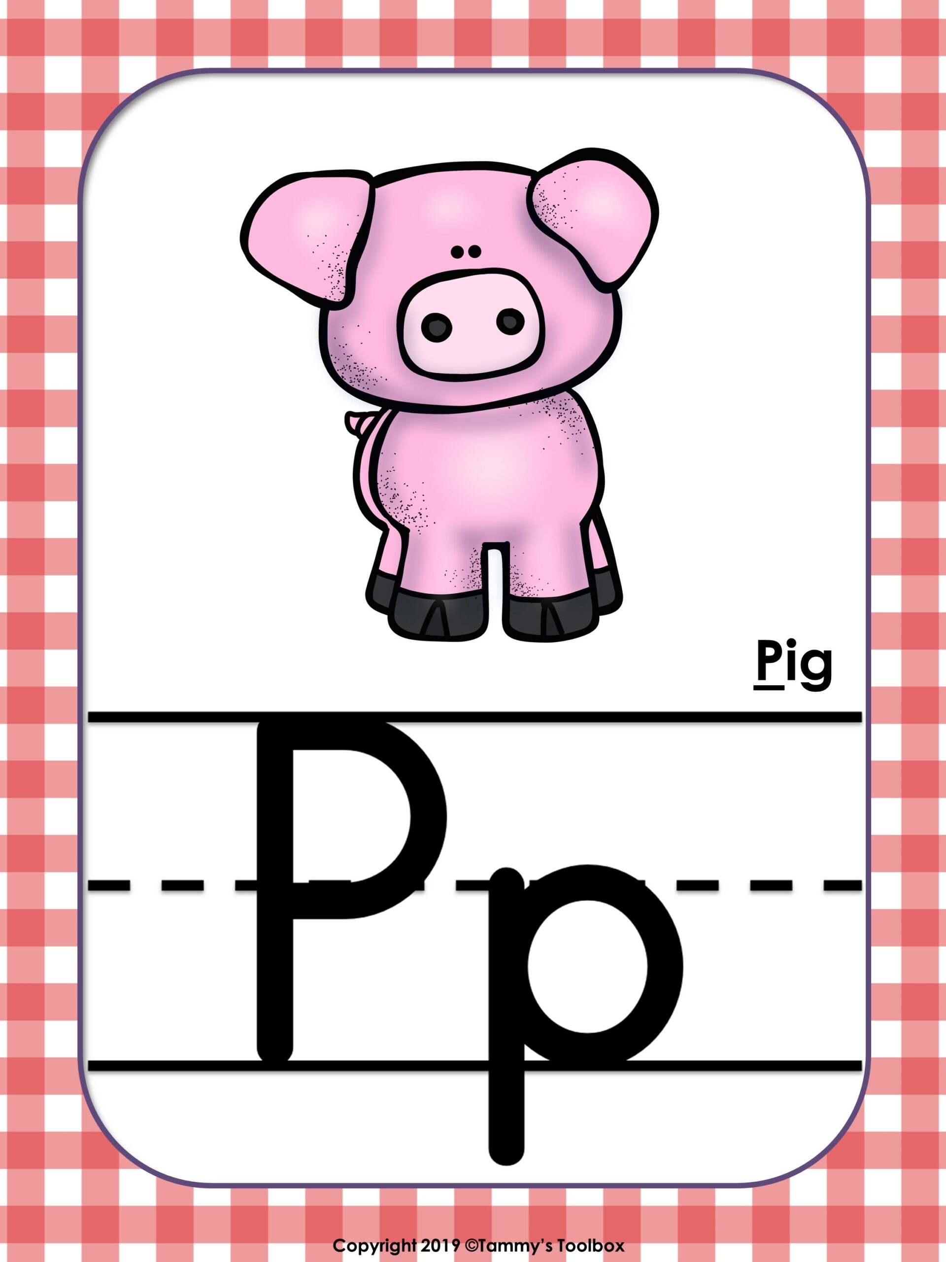 Alphabet and Phonics Anchor Charts in Red Gingham | Made By Teachers