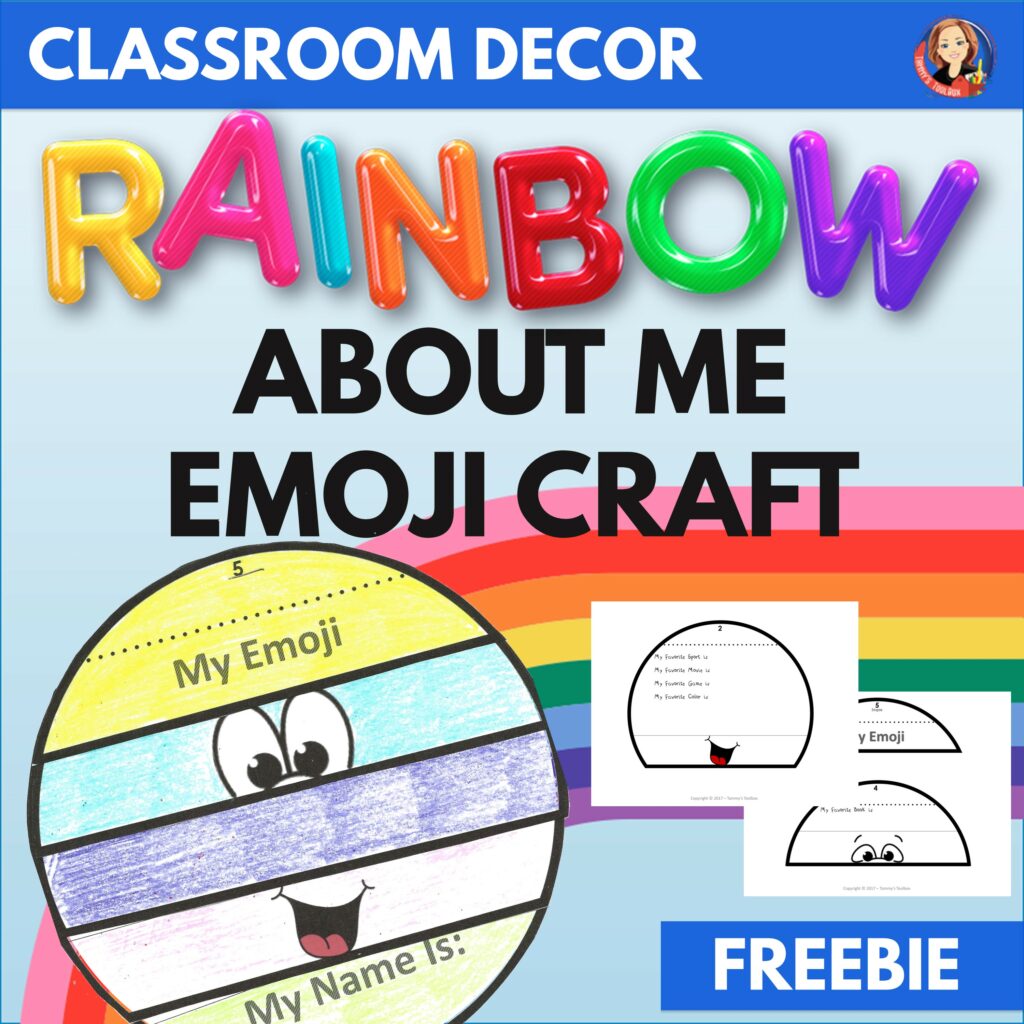All About Me Back to School Craft in Rainbow Emoji Theme | Made By Teachers