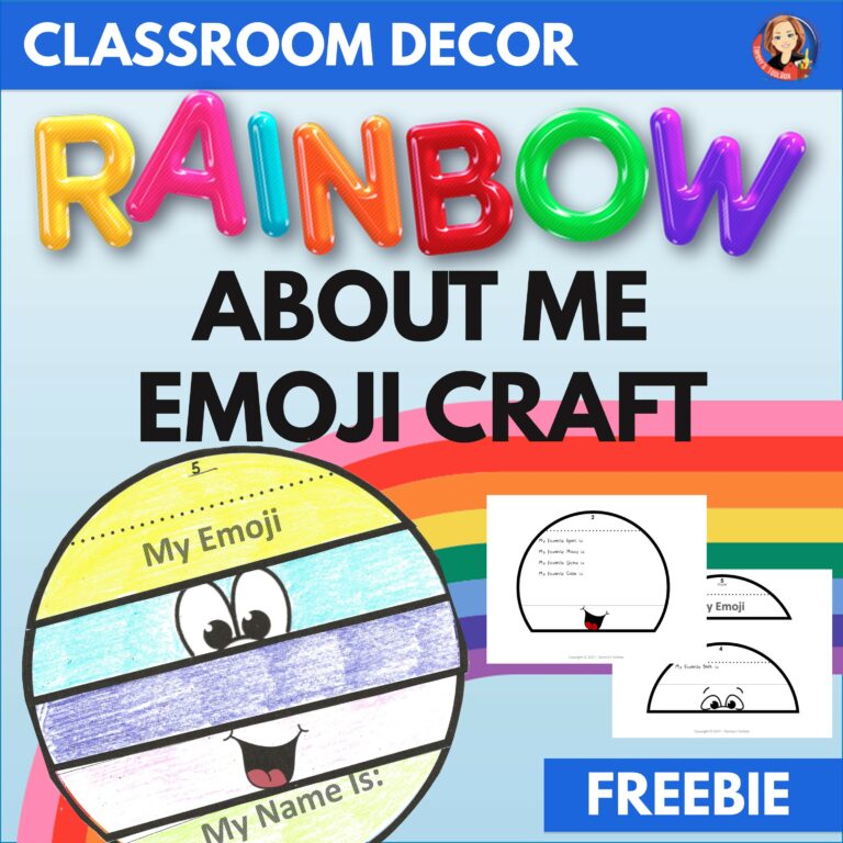 All About Me Back to School Craft in Rainbow Emoji Theme | Made By Teachers