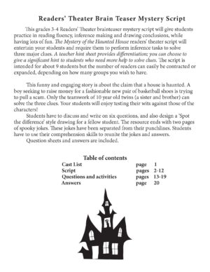 Readers' Theater Scary Mystery Script GRADES 3-4 - Made By Teachers