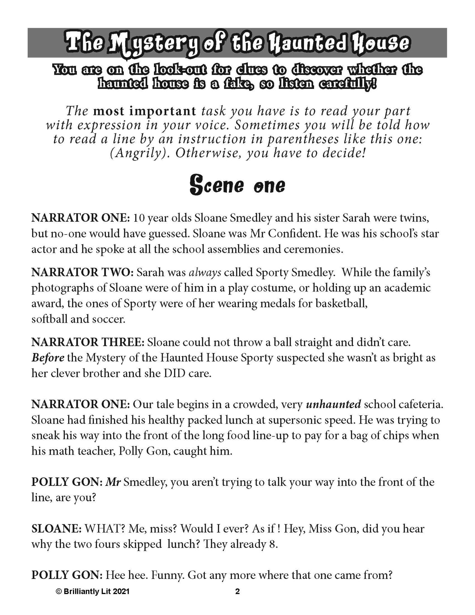 Readers' Theater Scary Mystery Script GRADES 3-4 - Made By Teachers