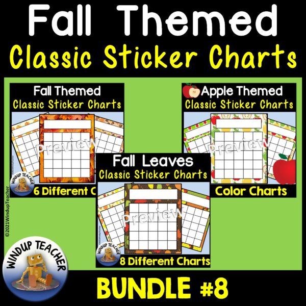 Fall Classic Sticker Chart BUNDLE #8 | Made By Teachers