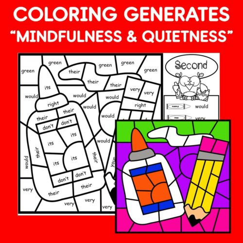 Back to School Color by Sight Words Worksheets Grades 2-3 - Made By ...