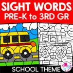 BACK TO SCHOOL COLOR BY SIGHT WORDS PK-3RD DOLCH BUNDLE | Made By Teachers