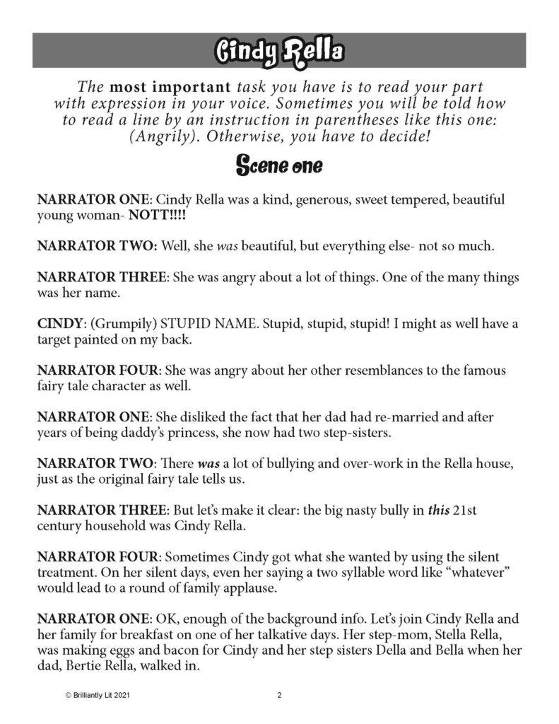READERS' THEATER FRACTURED FAIRY TALE SCRIPT: Cindy Rella - Made By ...