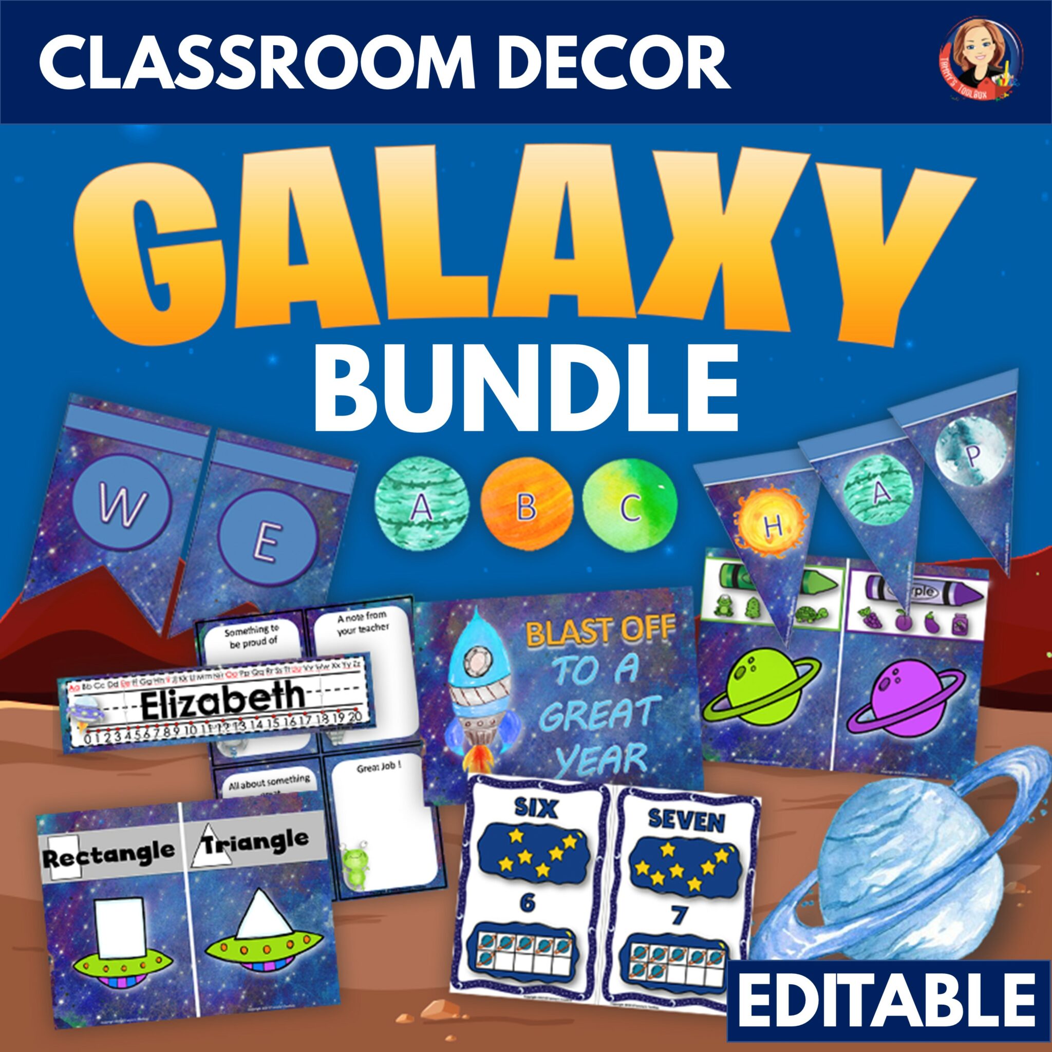Galaxy Classroom Decor Bundle - Made By Teachers