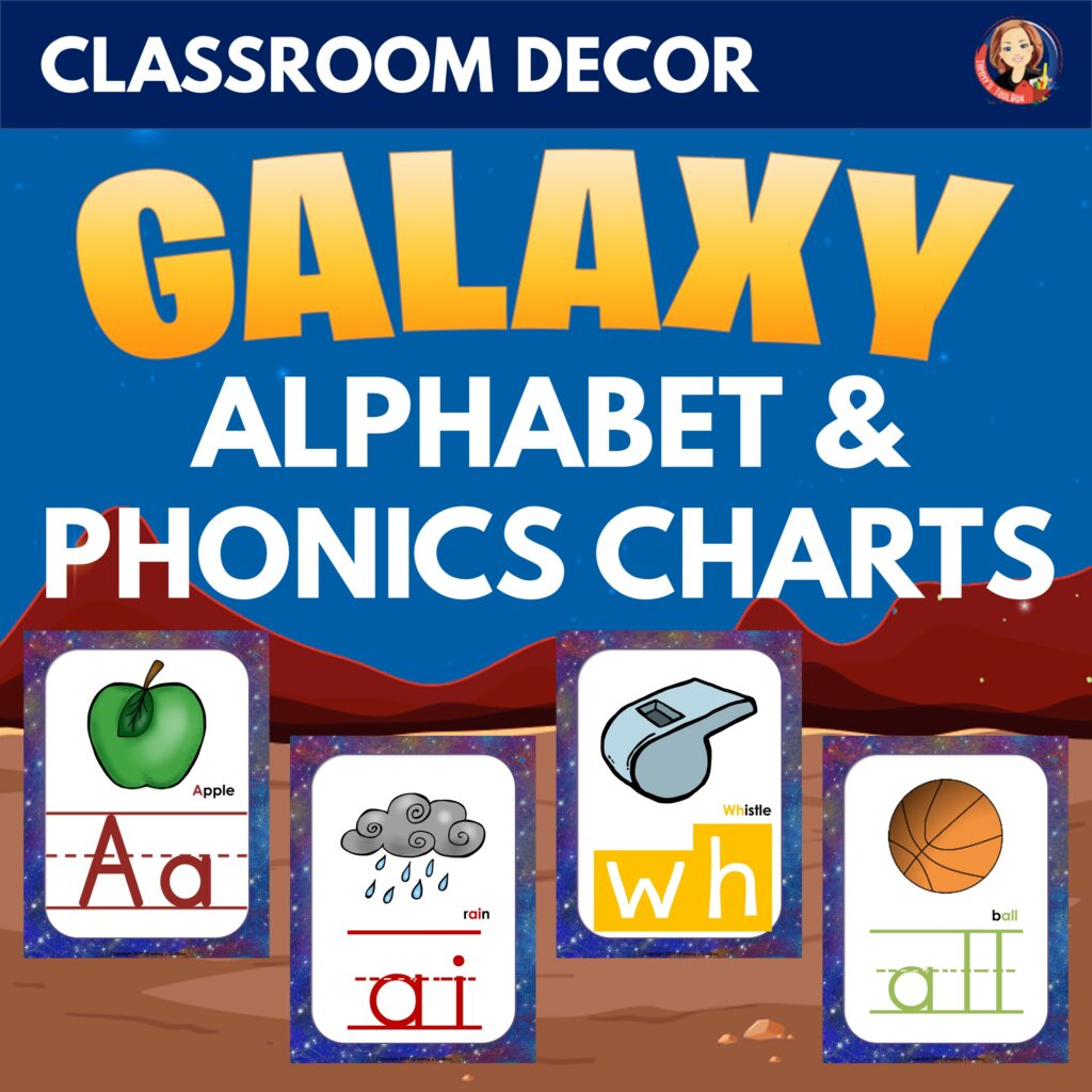 Alphabet and Phonics Sound Posters - Galaxy Theme - Made By Teachers