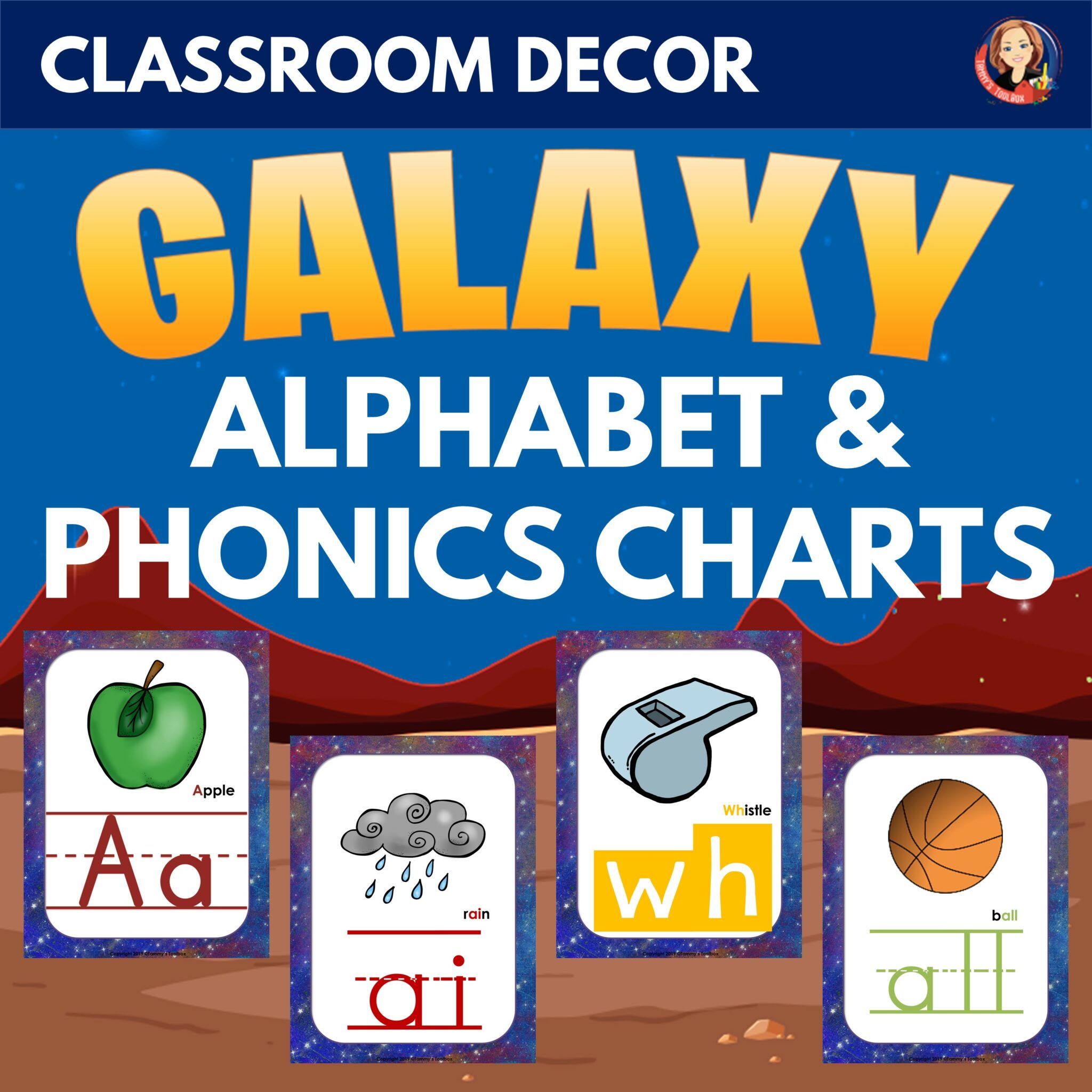 Alphabet and Phonics Sound Posters - Galaxy Theme - Made By Teachers