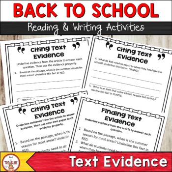 Back to School Informational Text Activities | Made By Teachers