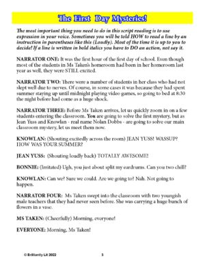 READERS' THEATER BACK TO SCHOOL MYSTERY SCRIPT grades 5-8 - Made By ...