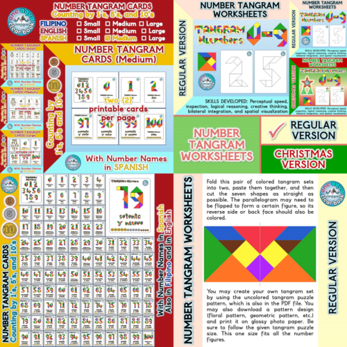 Alphabet and Number Tangram Worksheets and Cards - Made By Teachers