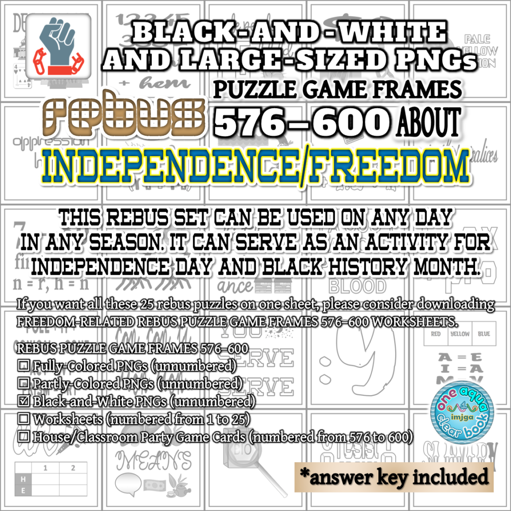 Black-and-White HALLOWEEN Rebus Puzzle Game Frames 151–175 PNGs | Made ...