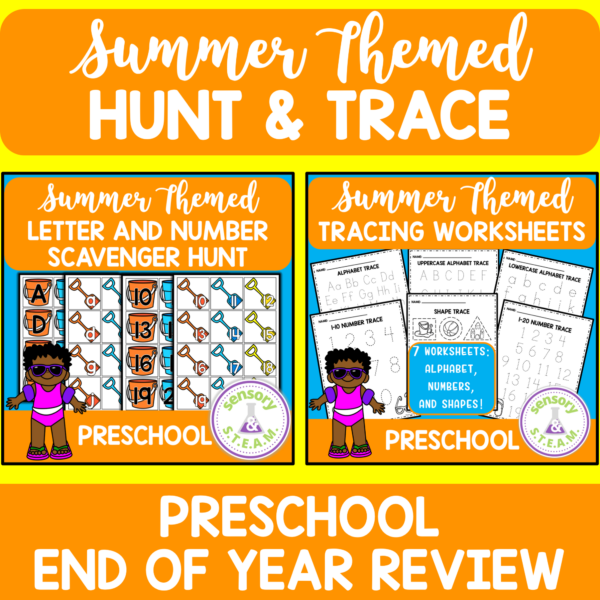 SUMMER Themed Alphabet and Number Scavenger Hunt AND Trace - Made By ...