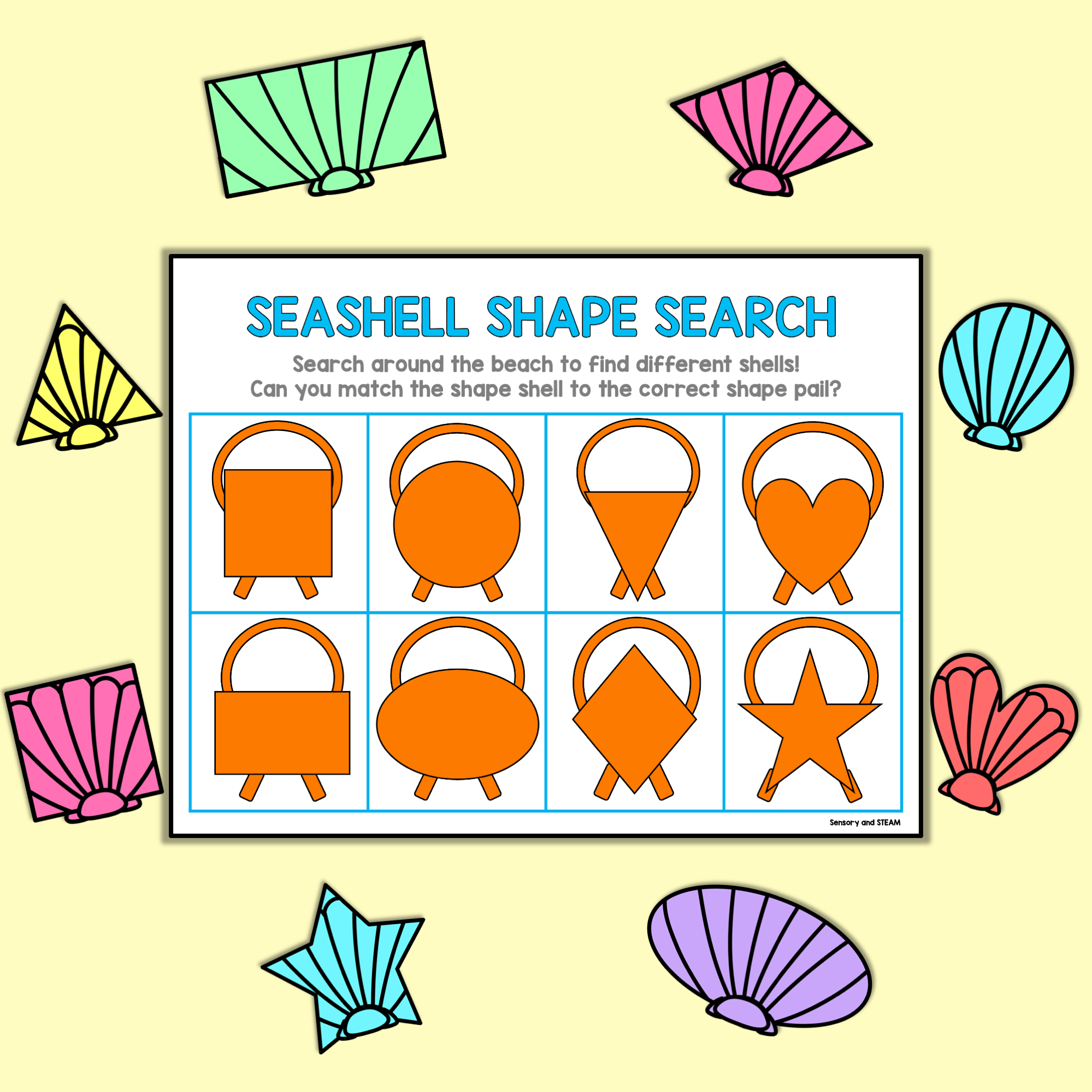 SUMMER Themed Learning Games for Preschool | shapes, colors | Made By ...