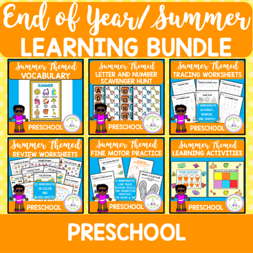 SUMMER *BUNDLE* for Preschool | Review Activities, Worksheets - Made By ...