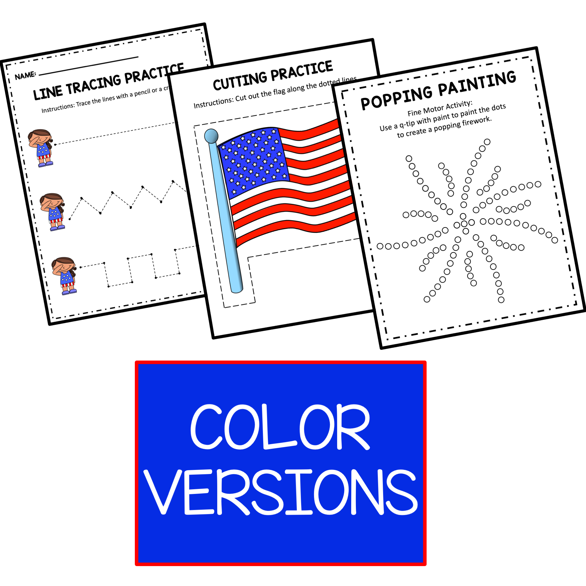 FOURTH OF JULY Fine Motor Activities for Preschool and Toddlers - Made ...