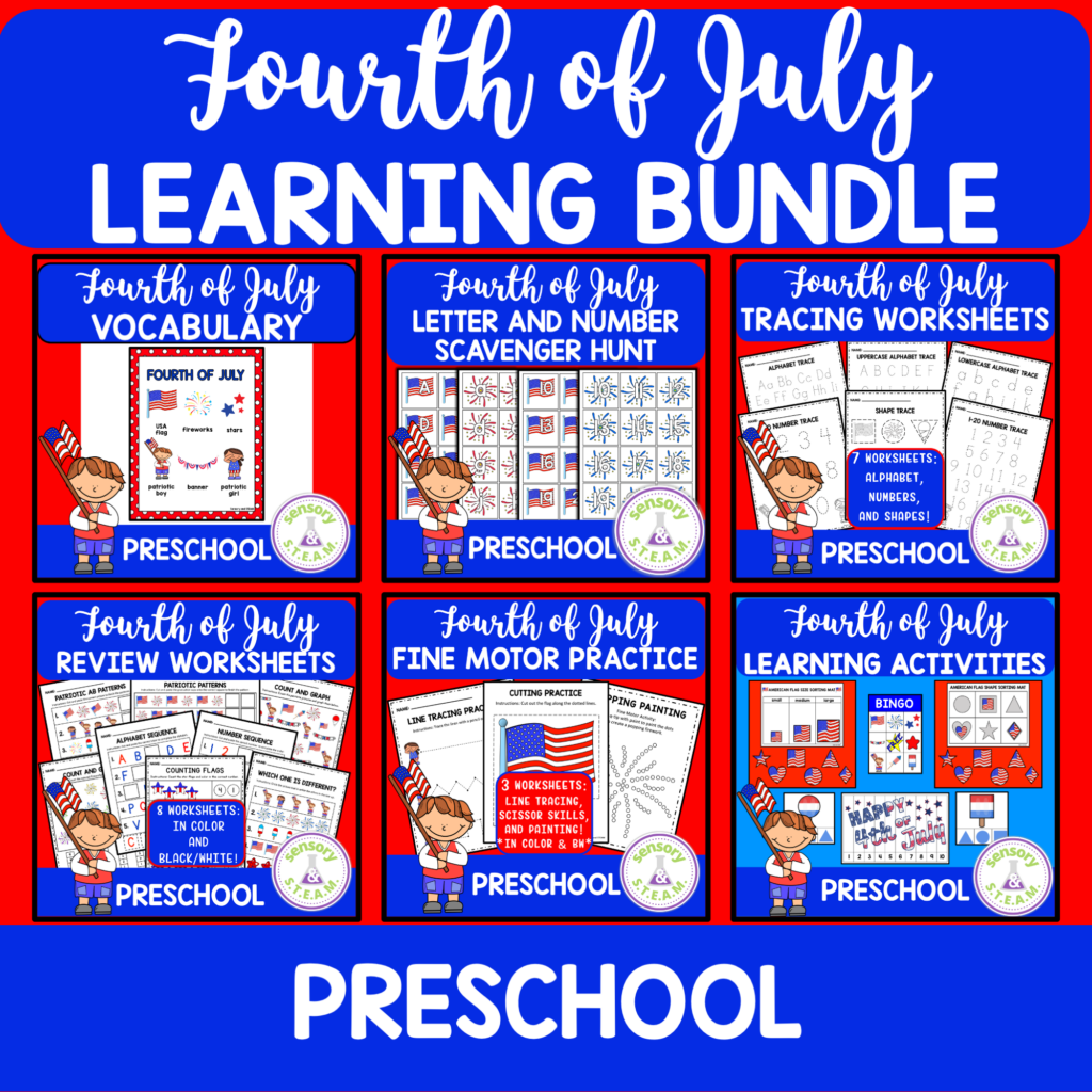FOURTH OF JULY * BUNDLE * for Preschool | Summer Review Practice | Made ...