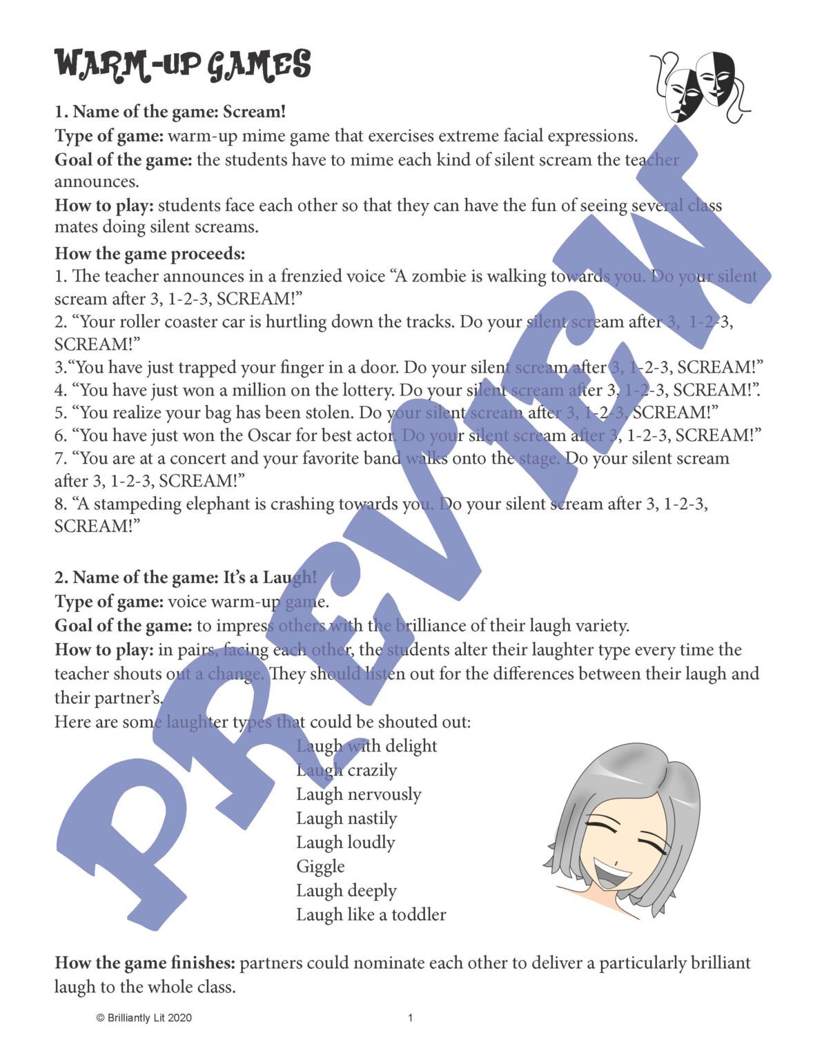 45 DRAMA GAMES: Fun and Skill Development for grades 5-8 - Made By Teachers