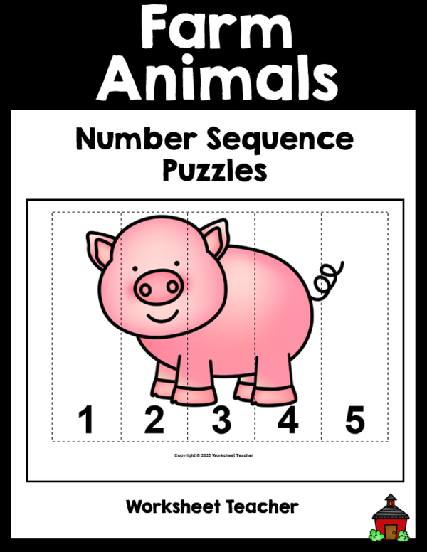 Farm Animals Number Sequence Picture Puzzles | Made By Teachers