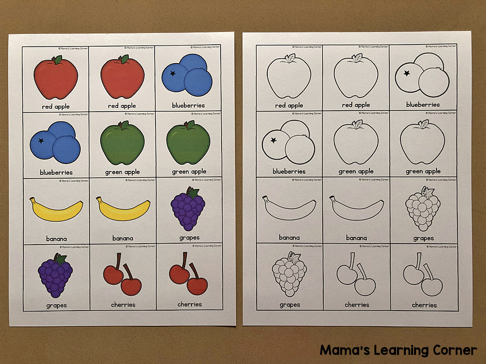 Fruit Match Game Packet - Made By Teachers