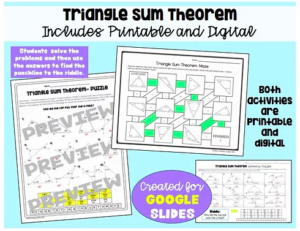 Triangle Sum Theorem: Riddle and Maze - Made By Teachers