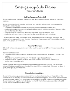 Emergency Sub Plans No Prep Middle School Science | Made By Teachers