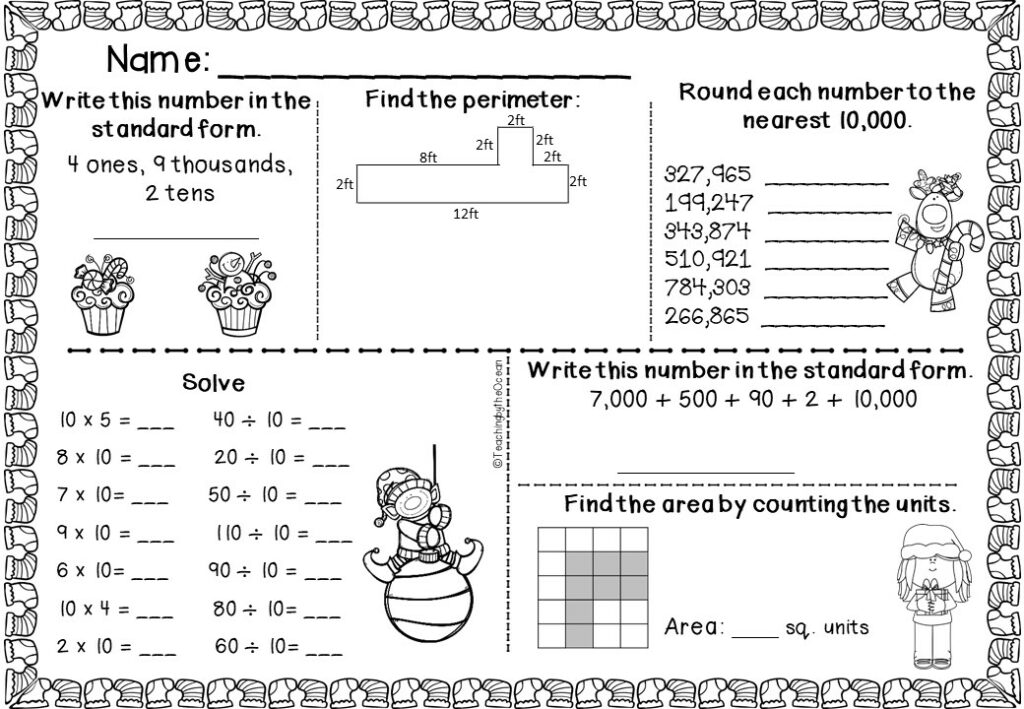 3rd Grade Math Morning Work - Christmas - Made By Teachers