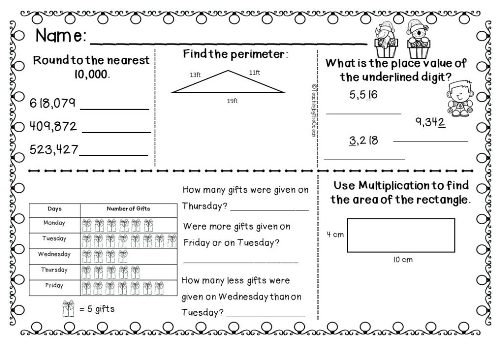 3rd Grade Math Morning Work - Christmas - Made By Teachers