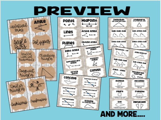 Geometry Word Wall: Shabby Chic | Made By Teachers