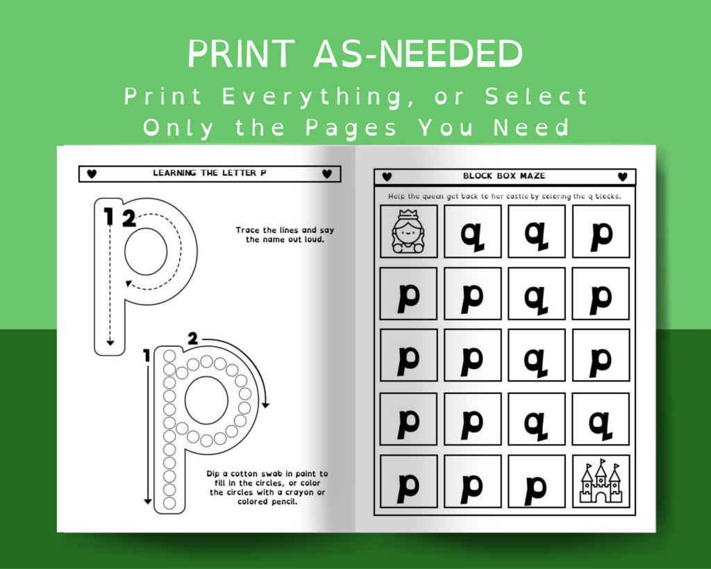 Dyslexia Letter Reversals Worksheets for b, d, p, q, t and f | Made By ...