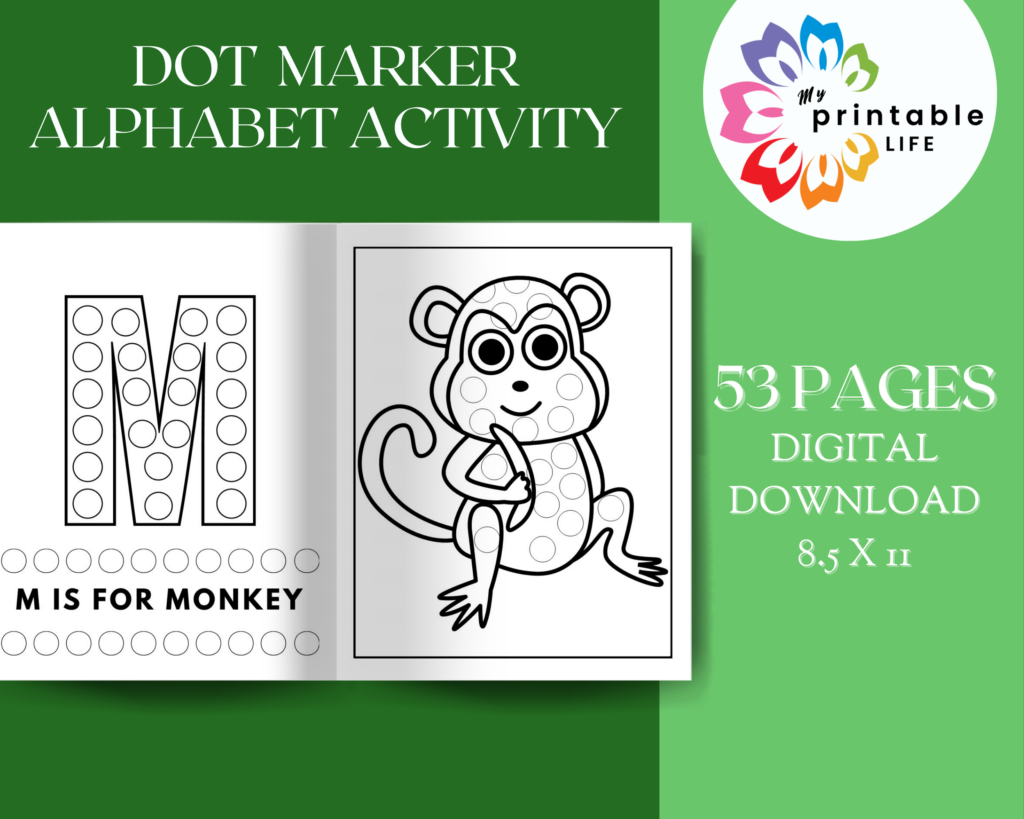 Dab Dot Marker Activity Alphabet A - Z Printable Activity Sheets - Made ...