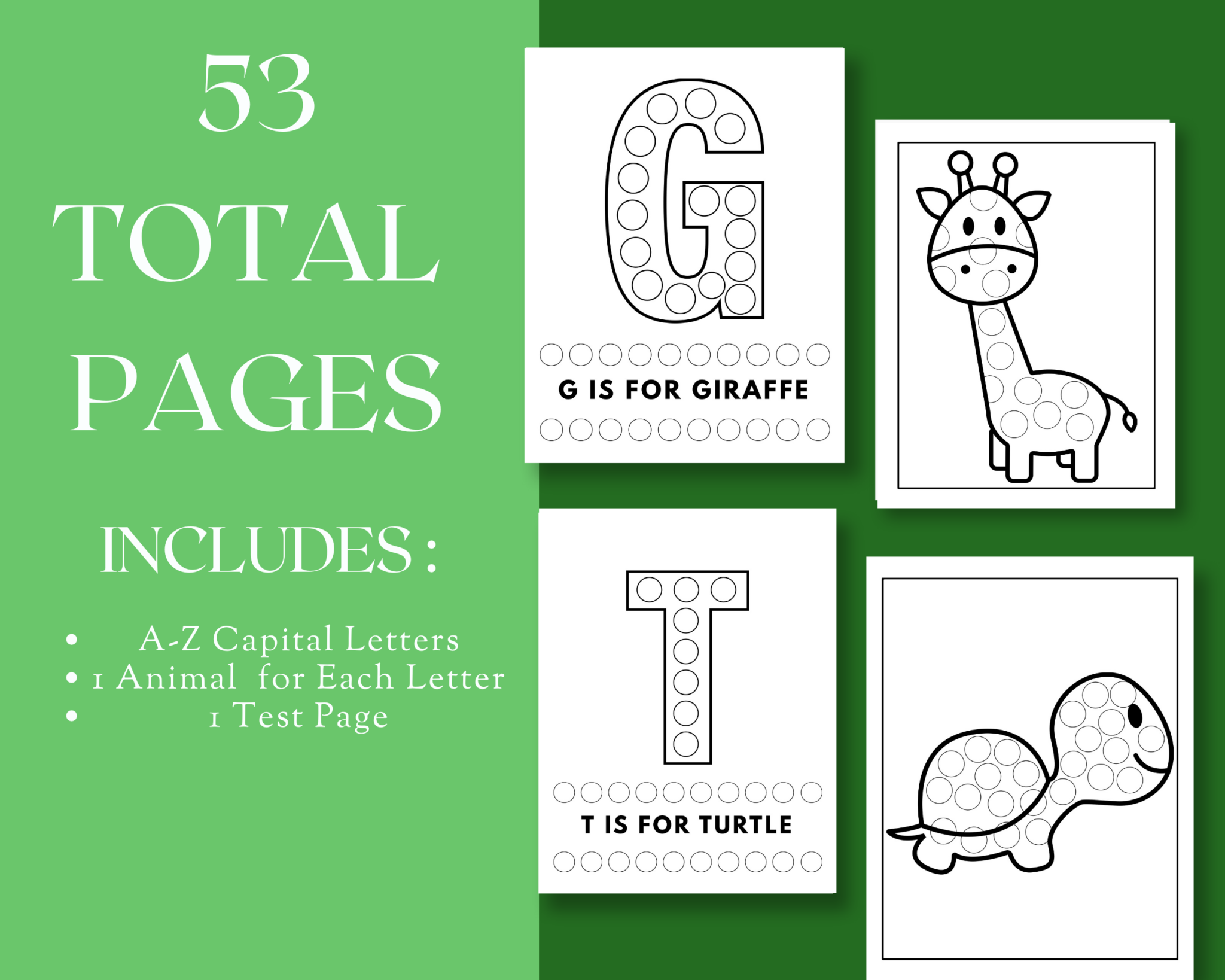 Dab Dot Marker Activity Alphabet A - Z Printable Activity Sheets - Made ...