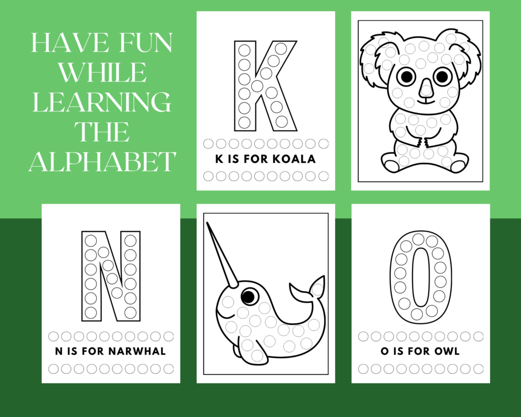 Dab Dot Marker Activity Alphabet A - Z Printable Activity Sheets - Made ...