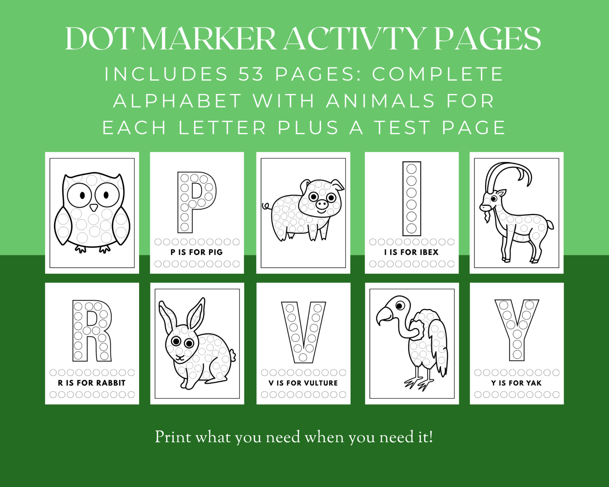 Dab Dot Marker Activity Alphabet A - Z Printable Activity Sheets | Made ...