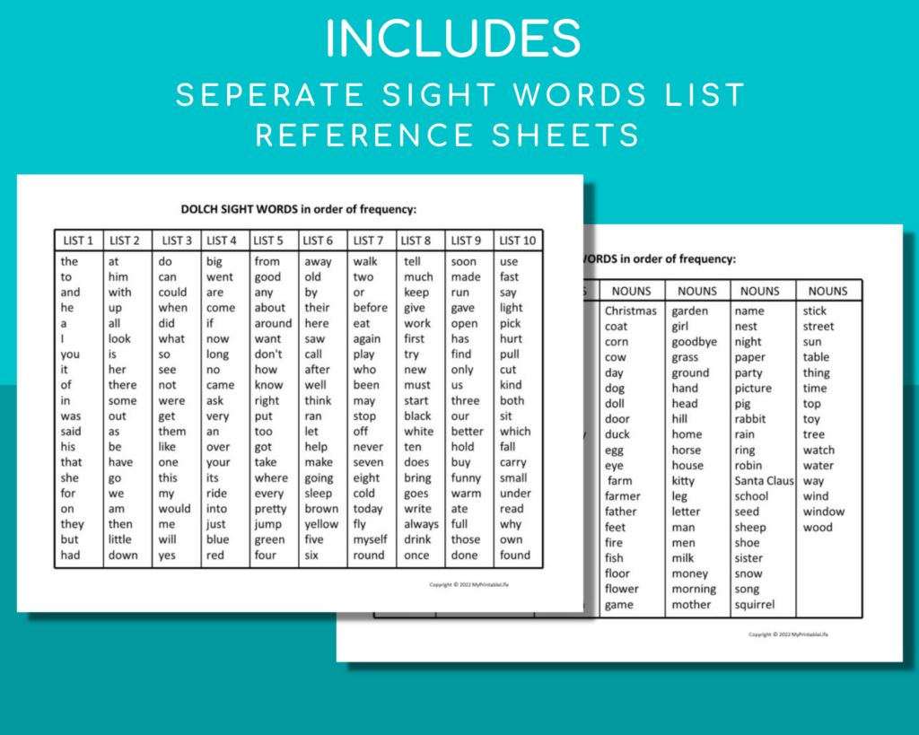 Dolch Sight Words Word Search Puzzles Complete Dolch 220 Plus 95 Nouns ...