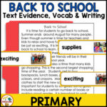 Back to School Reading Passage And Activities - Made By Teachers