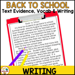 Back to School Reading Passage And Activities - Made By Teachers