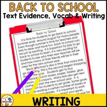 Back to School Reading Passage And Activities | Made By Teachers