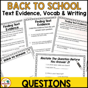 Back to School Reading Passage And Activities - Made By Teachers