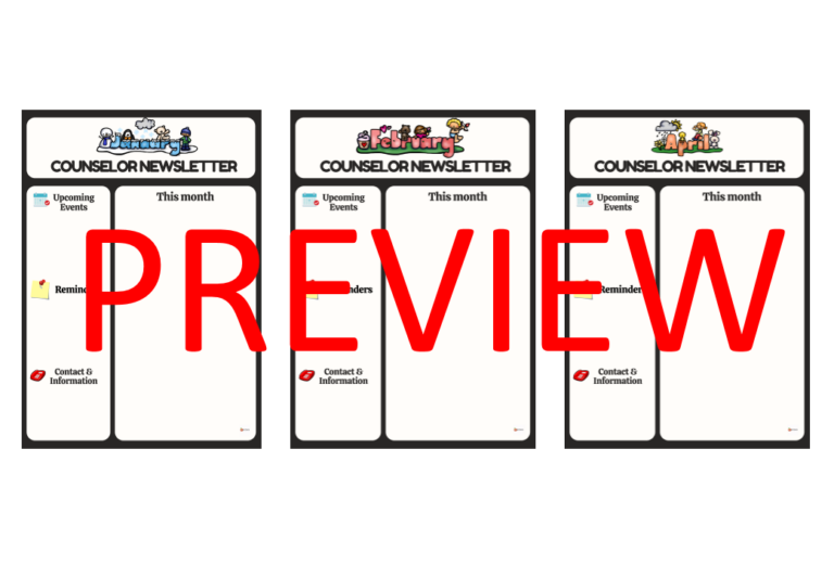 Editable School Counselor Newsletter Templates | Made By Teachers
