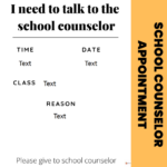 Editable School Counselor Pass School Counseling - Made By Teachers
