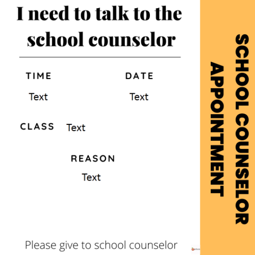 Editable School Counselor Pass School Counseling - Made By Teachers