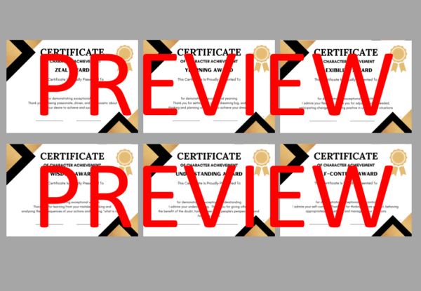 Character Award Certificates School Counseling Character Education ...