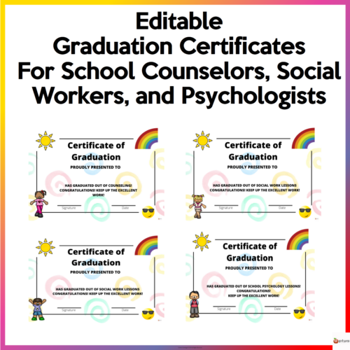 Graduation Certificates for Counselor, Social Worker, School ...