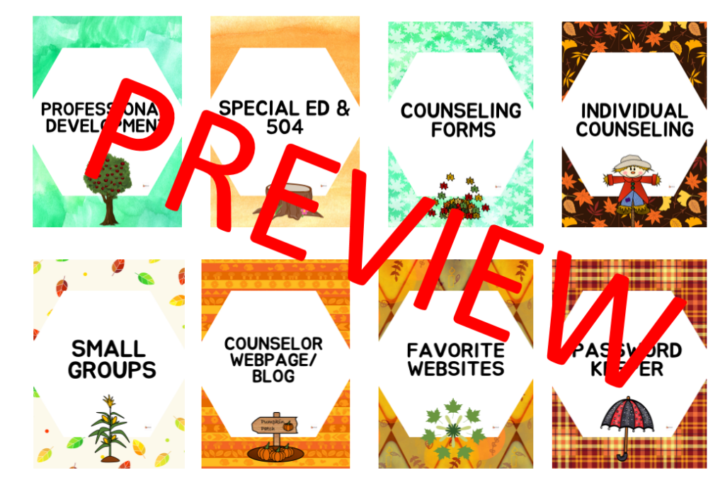 Counselor Central Binder Set Fall Theme | Made By Teachers