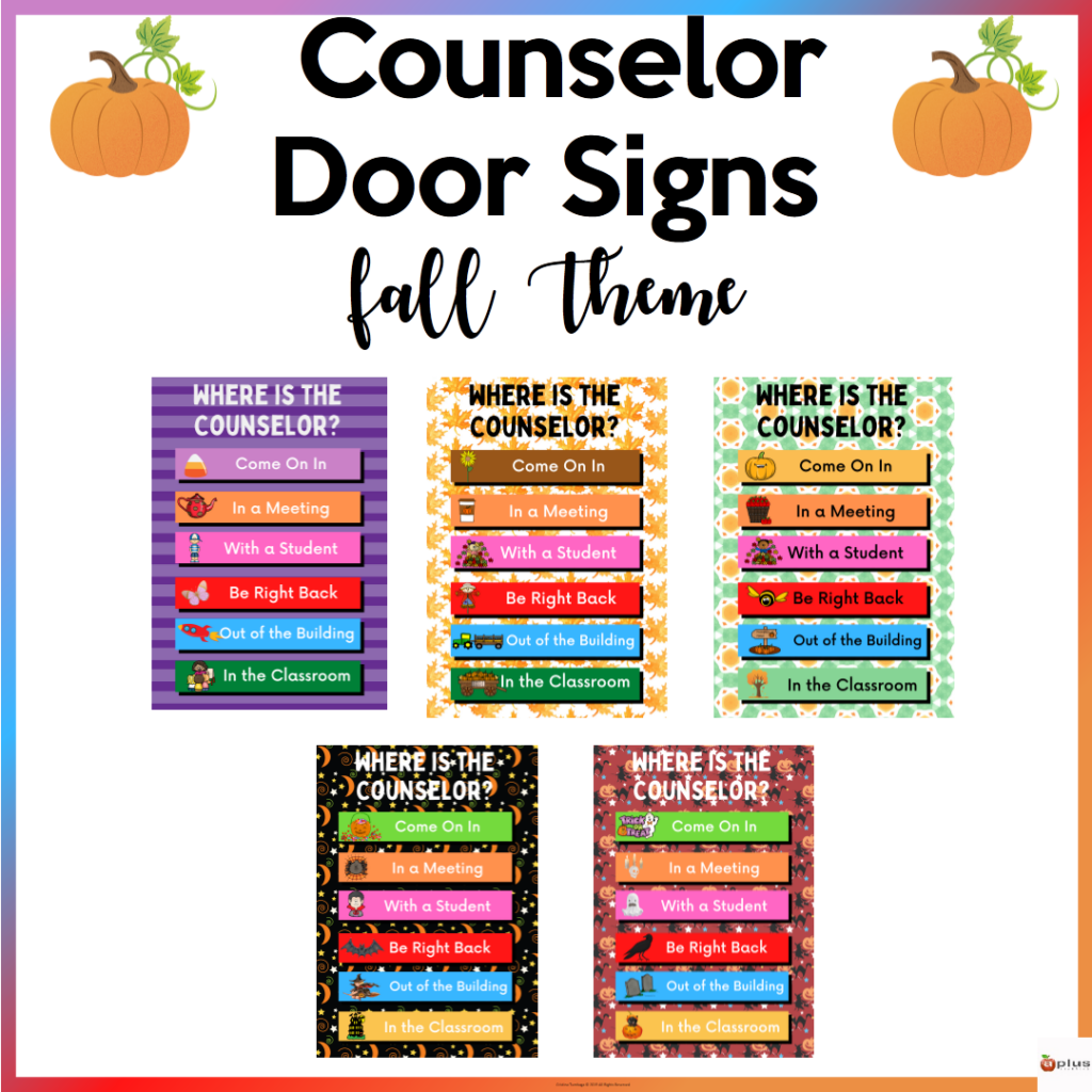 Counselor Central Binder Set, Door Signs, and Ta Da List Fall Theme ...