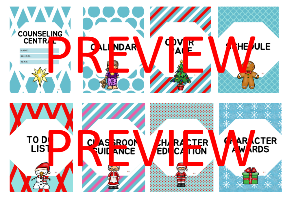 Counselor Central Binder Set Winter Theme | Made By Teachers