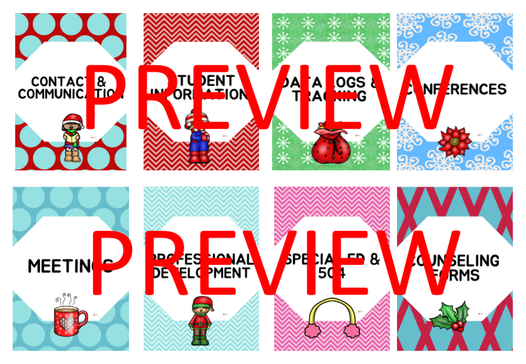 Counselor Central Binder Set Winter Theme | Made By Teachers